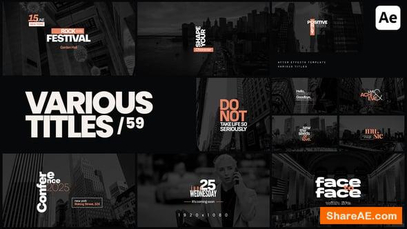 Videohive Various Titles 59 » free after effects templates | after ...